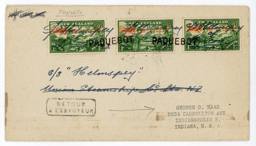 P76/15 TAHITI 1949 NEW ZEALAND STAMPS PAQUEBOT COVER TO USA | eBay ...