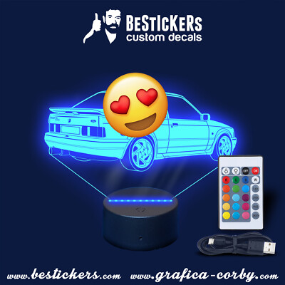 Ford Escort RS Turbo 3d lamp LED sign engraving scultura design rs2 rs3 ...