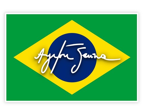 Ayrton Senna Signature Brazil Flag F1 Racing Vinyl Sticker Decal Car ...