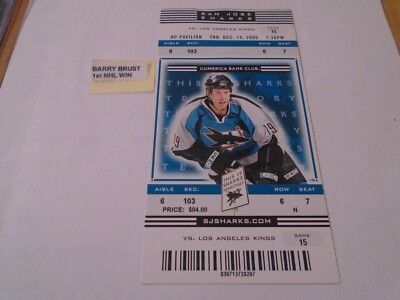 Barry Brust 1st NHL Win Los Angeles Kings | eBay