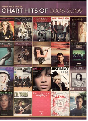 CHART HITS OF 2008-2009 MUSIC BOOK PIANO/VOCAL/GUITAR SONGBOOK BRAND ...