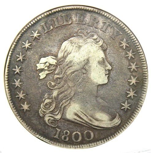 1800 Draped Bust Silver Dollar $1 Coin - Certified ANACS VF20 - Rare ...