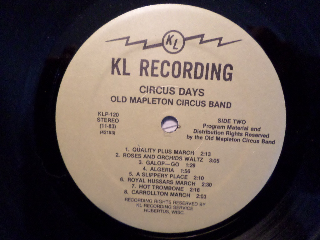 KL RECORDING LP KLP 120/MISS GAYLE OLD MAPLETON CIRCUS BAND/ CIRCUS ...