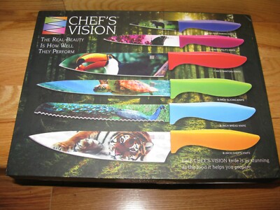 Chef’s Vision 6-Piece Wildlife Series Kitchen Knife Set in Gift Box | eBay