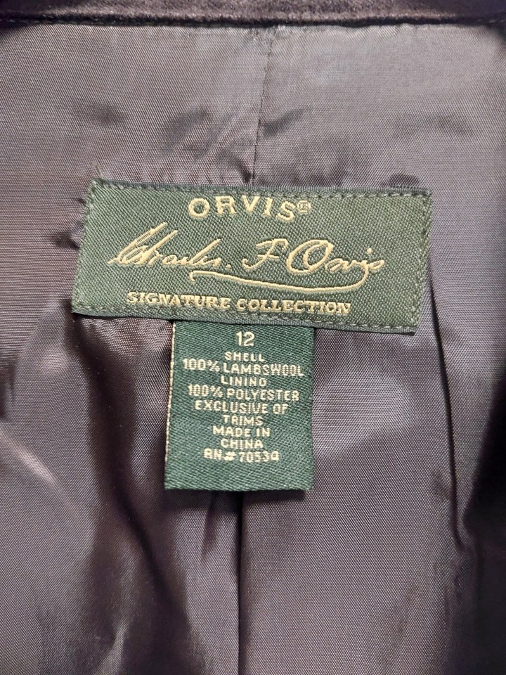 ORVIS Lambswool Tweed Jacket With Brown Collar & Trim - 12 | eBay UK