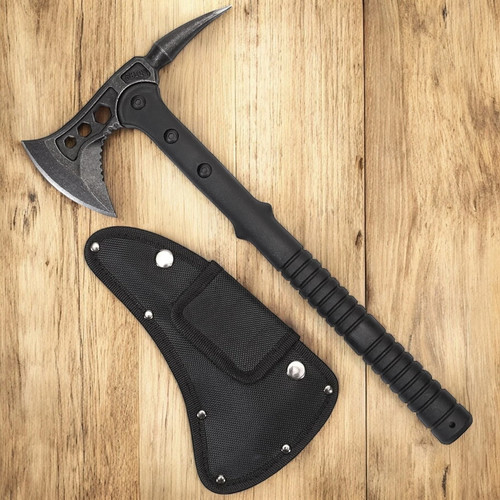15" Black Stonewashed Tomahawk Throwing Axe Battle Hatchet Survival ...