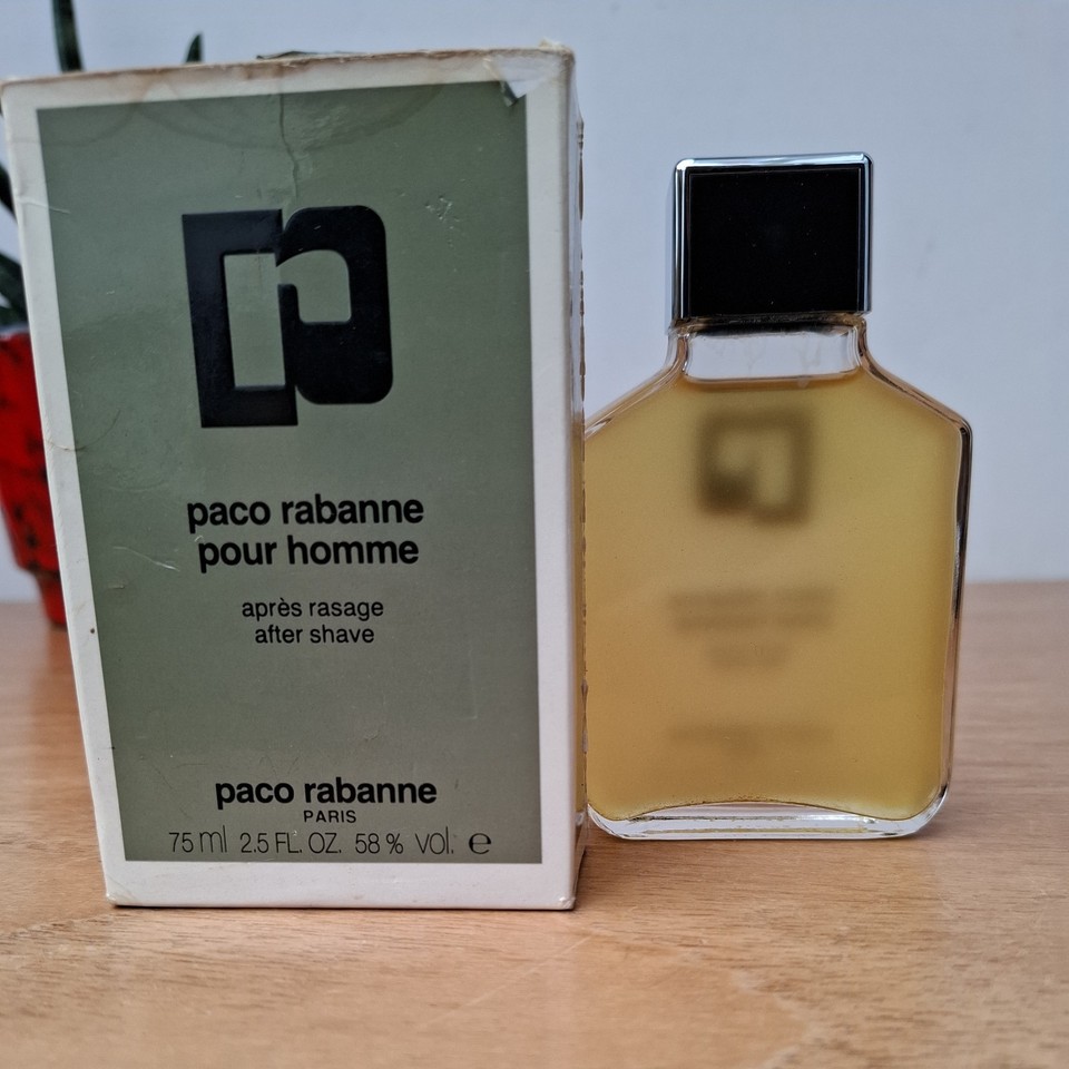 Vintage Paco Rabanne pour homme 75ml After Shave splash 95% full | eBay UK