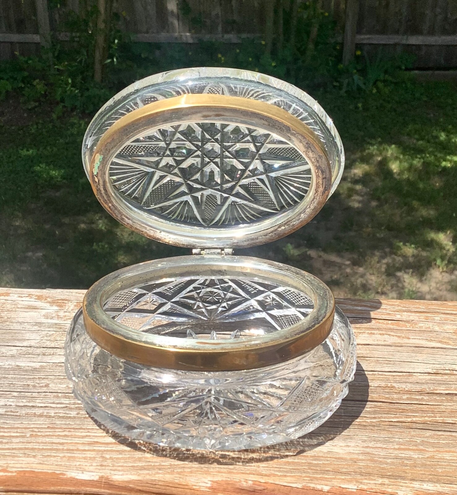 Vintage Cut Glass Covered Box | eBay