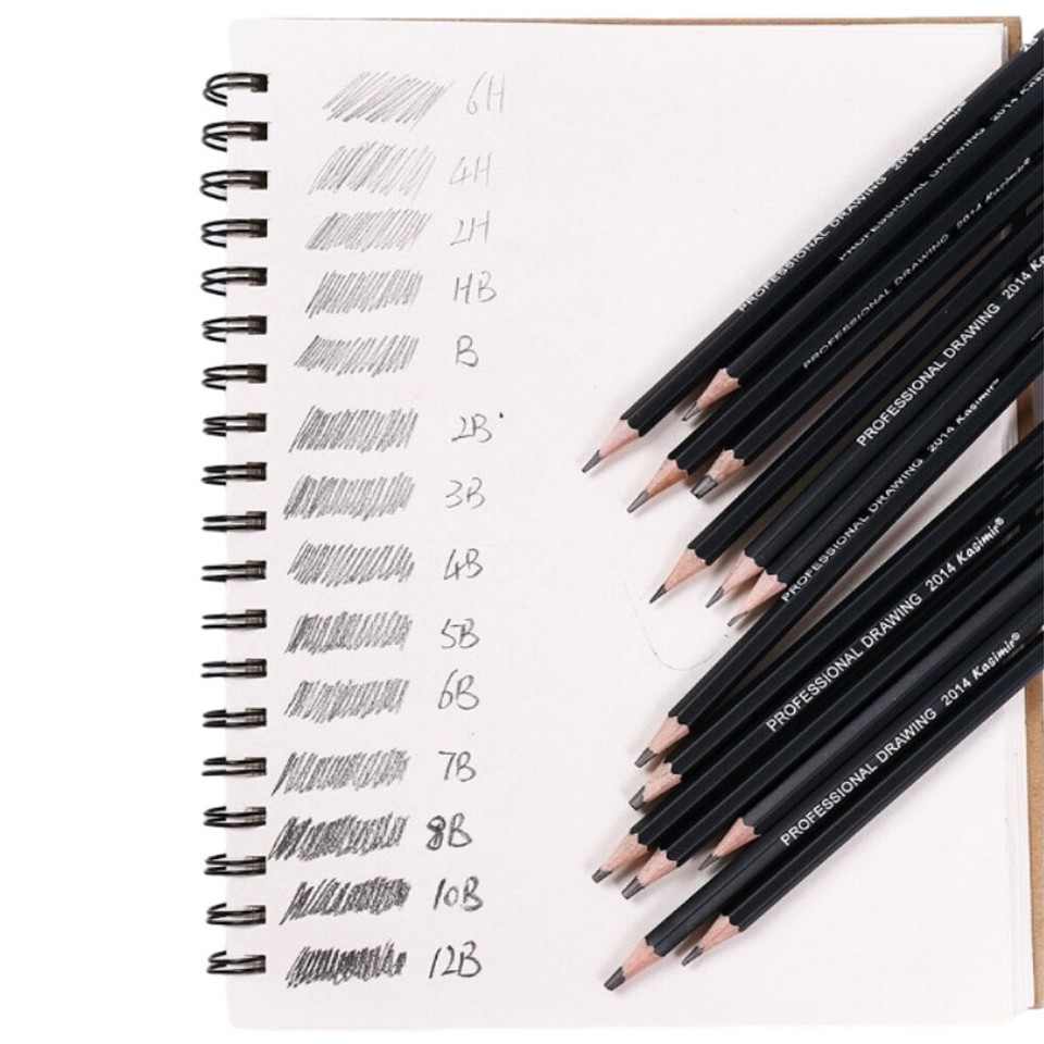 14PCS Professional Wooden Pencil Graphite Drawing Sketching Pencil ...