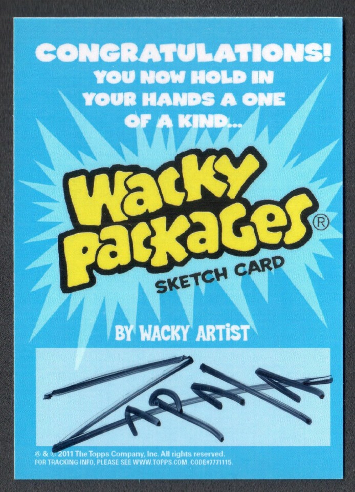 WACKY PACKAGES ALL NEW SERIES 8 (2011) Sketch Card JEFF ZAPATA "Toad ...