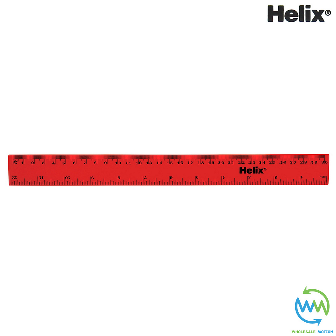 HELIX 30cm Ruler COLOUR 12" SHATTER RESISTANT School Exam 12 Inch ...
