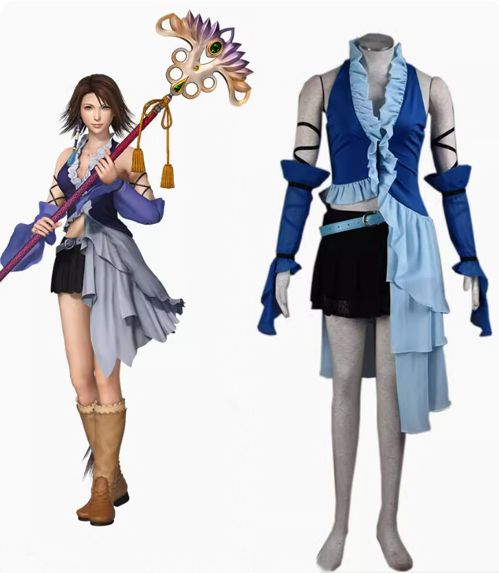 Final Fantasy FF10 Yuna Cosplay 3rd Generation - Singing Concubine Gunner outfit | eBay