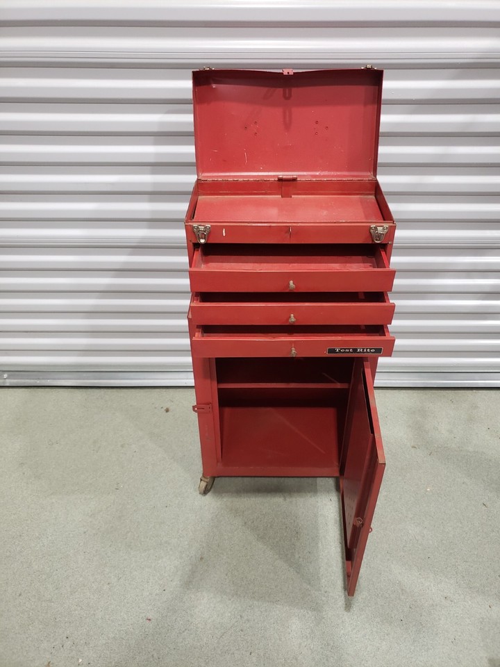Test Rite Rolling Toolchest on Casters with Three Drawers and Bottom ...