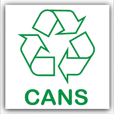 1 x Cans Stickers Recycle Logo Sign Recycling Waste Can Aluminum Energy ...
