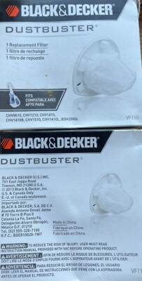 GENUINE BLACK & DECKER Replacement Dustbuster Filter VF110 Hand Vacuums ...