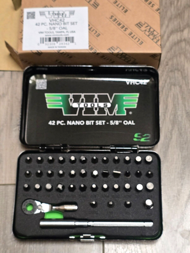 VIM Tools 42pc 1/4" dr + 1/4" Hex Stubby Nano Ratchet w/ Bits & Extension #VHC42 | eBay