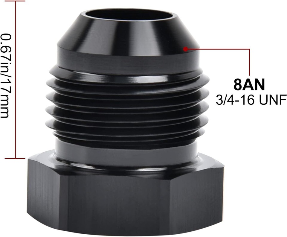 3AN 4AN 6AN 8AN 10AN Male Flare Blanking Plug Fitting Adapter Hex ...