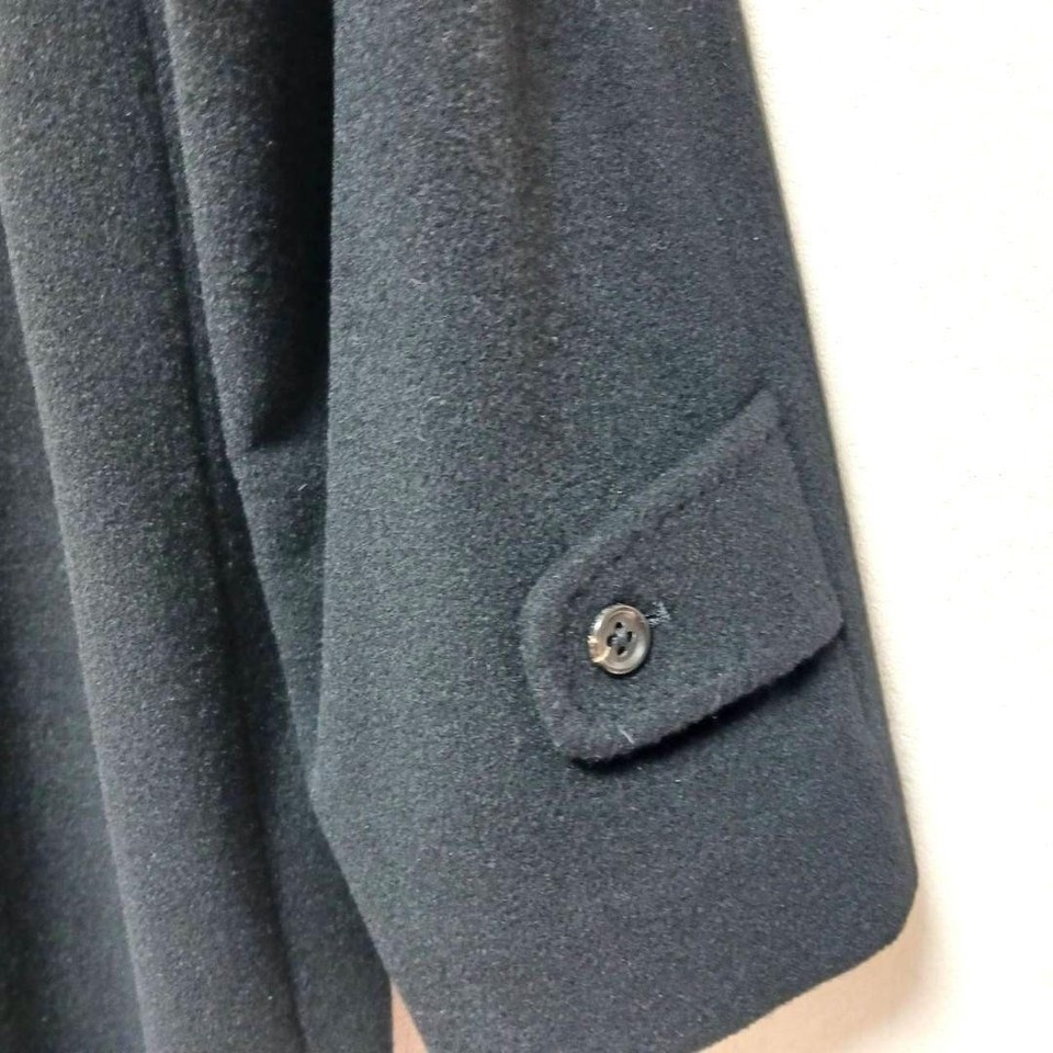 PURE CASHMERE 100% Cashmere Black Stand Collar Coat Men's S Near Unused ...