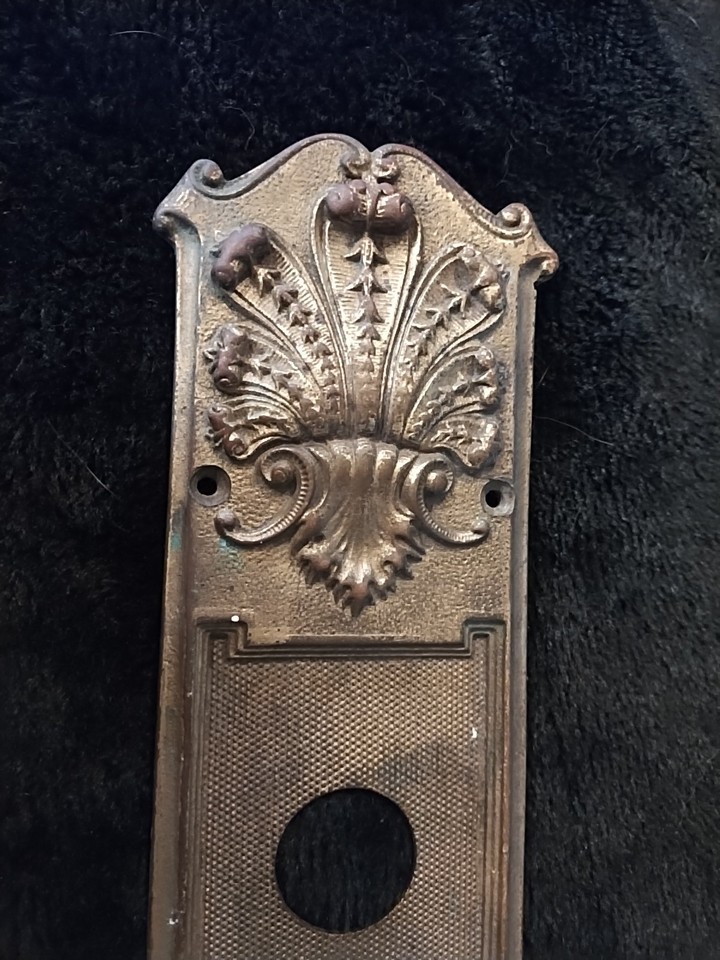 Beautiful Antique Vtg Fancy Entry Door Back Plate Escutcheon Solid ...