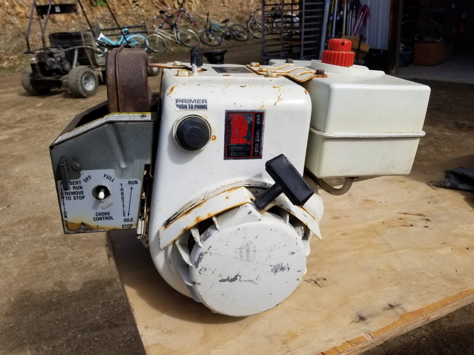 Tecumseh Vintage HM100 10hp Cast Iron Horizontal Shaft Engine Snow King ...