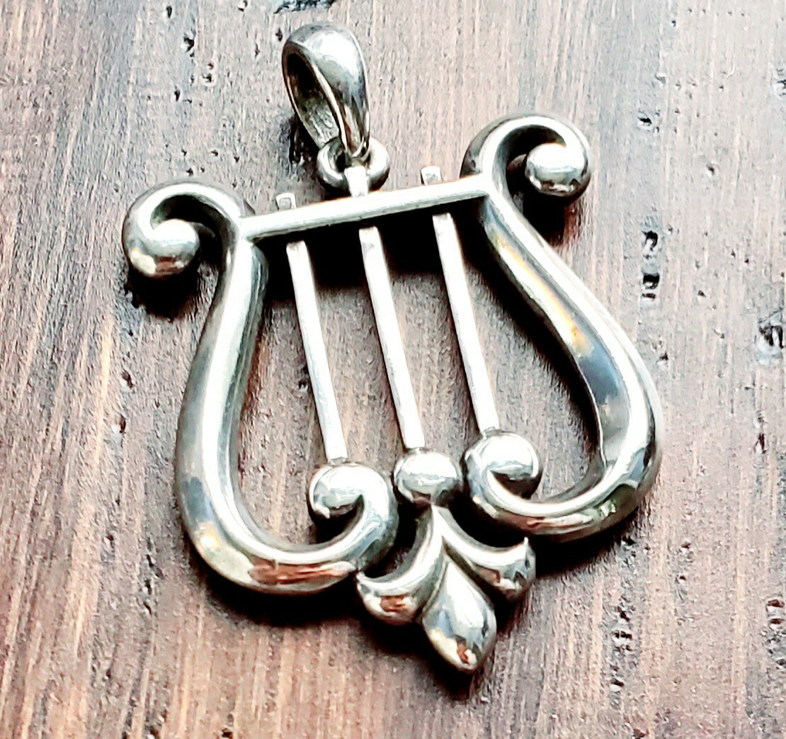 RARE James Avery Large Size Lyre Harp Pendant BEAUTIF… - Gem