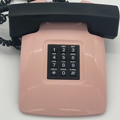 Vintage Telemate Formula II Corded Push Button Telephone Pink Black ...