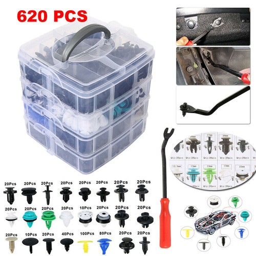620PCS Car Body Push Retainer Pin Rivet Trim Plastic Clips Panel ...