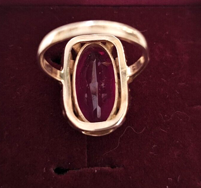 USSR Vintage Original Rose Gold Ring with Ruby 583 14K 1970s | eBay