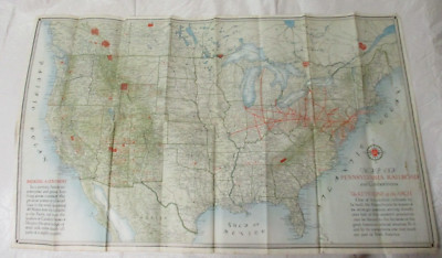 Map of Pennsylvania Railroad Systems and its Connections - 1930's | eBay