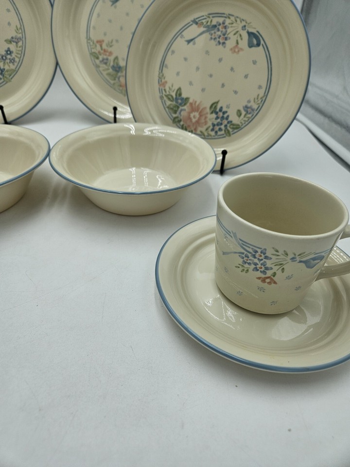 Corelle Corning Symphony 10 Pc Dinnerware Set For 2 Pink Blue Floral ...