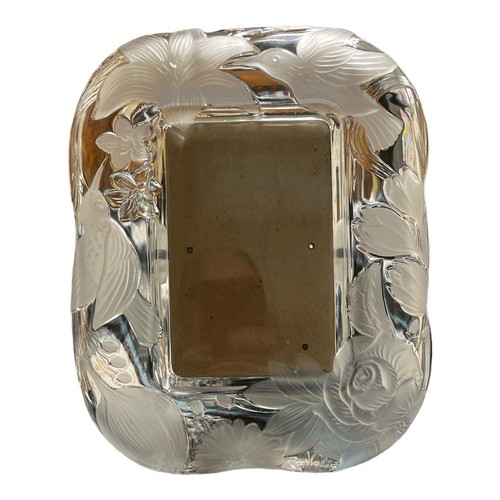 Crystal clear Signatures vintage Japan glass frame floral birds | eBay