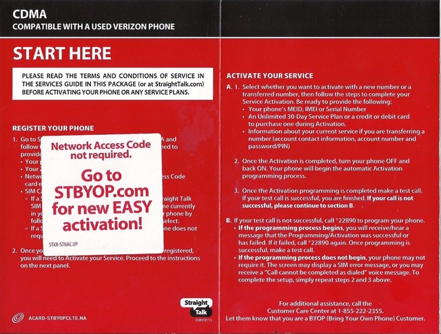 Straight Talk Bring Your Own Phone Verizon Activation Kit 4G LTE & 3G ...