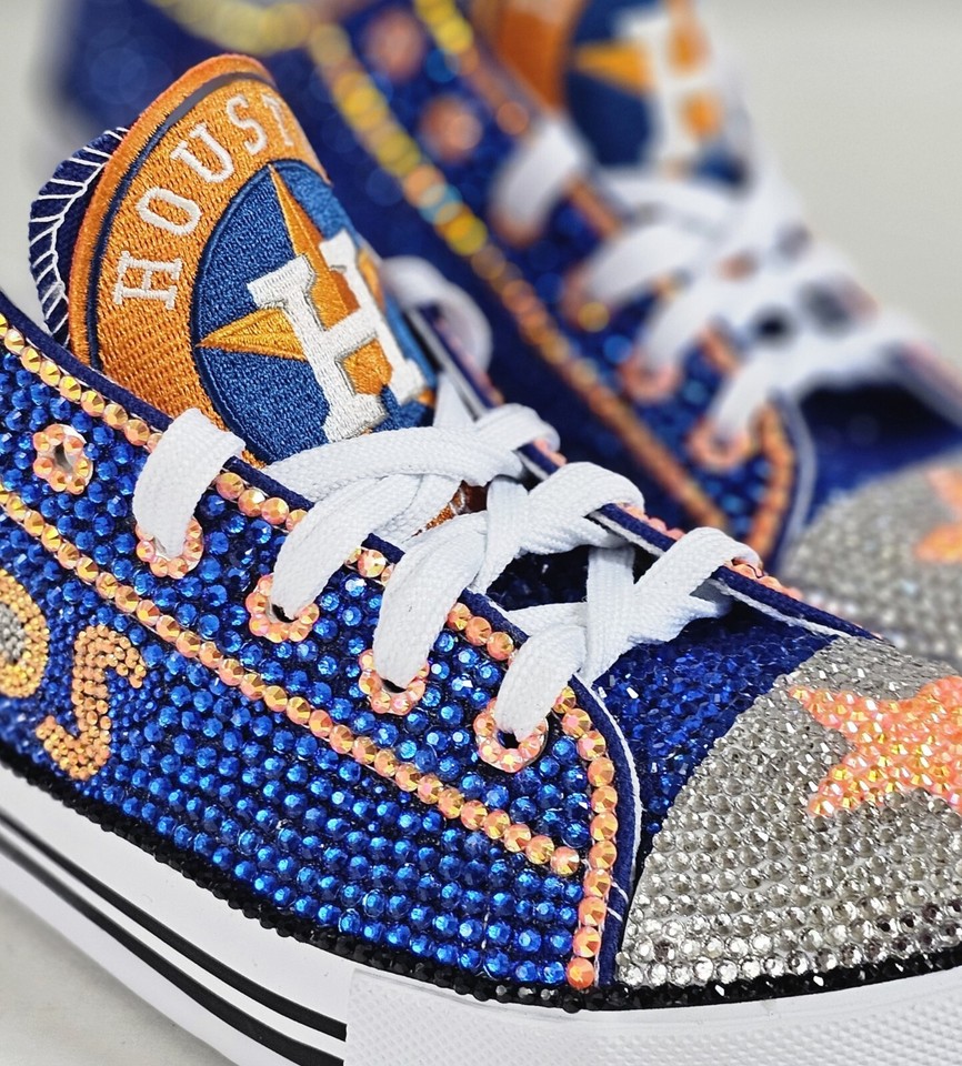 Houston ASTROS sneakers Women Size 10 Bling Rhinestone custom epic step ...