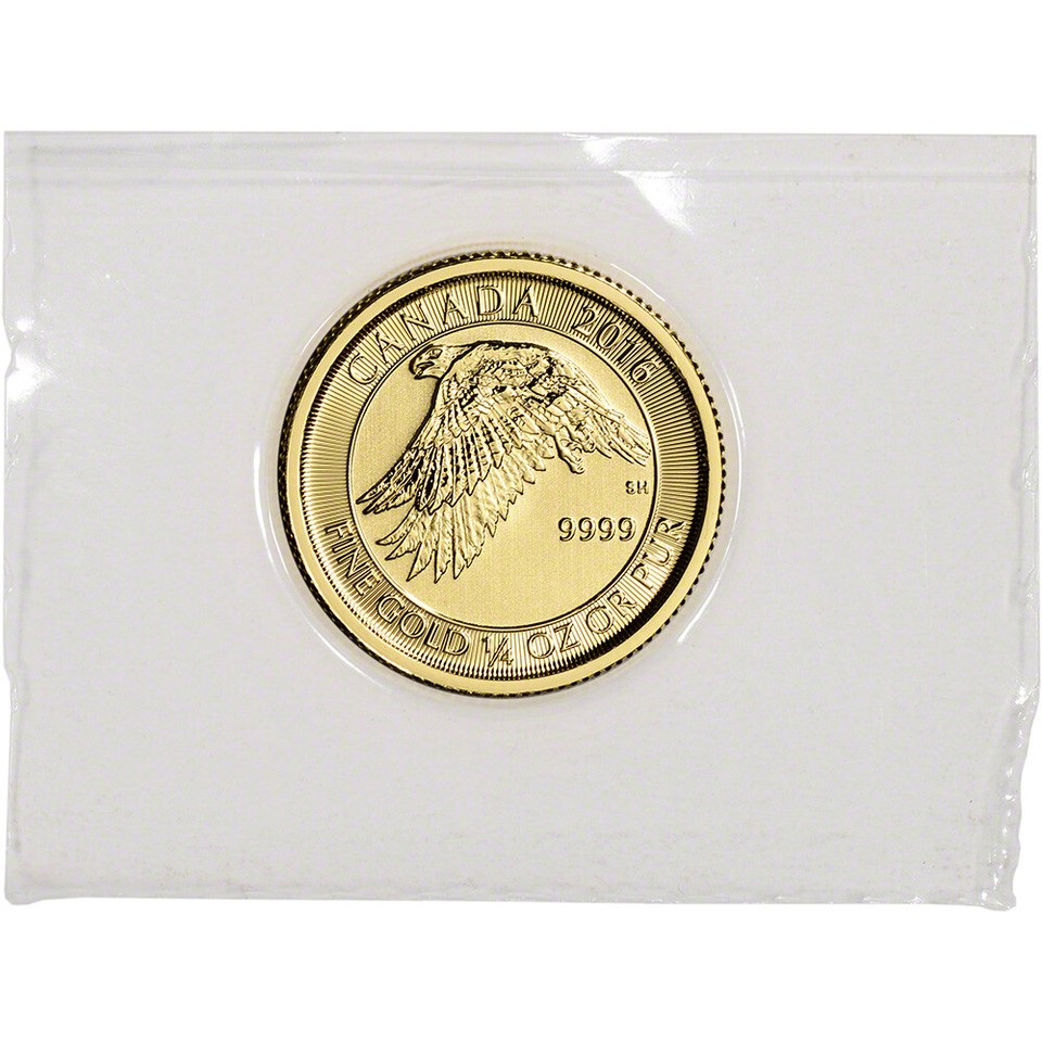 2016 Canada Gold White Snow Falcon $10 - 1/4 oz - .9999 Fine - BU | eBay