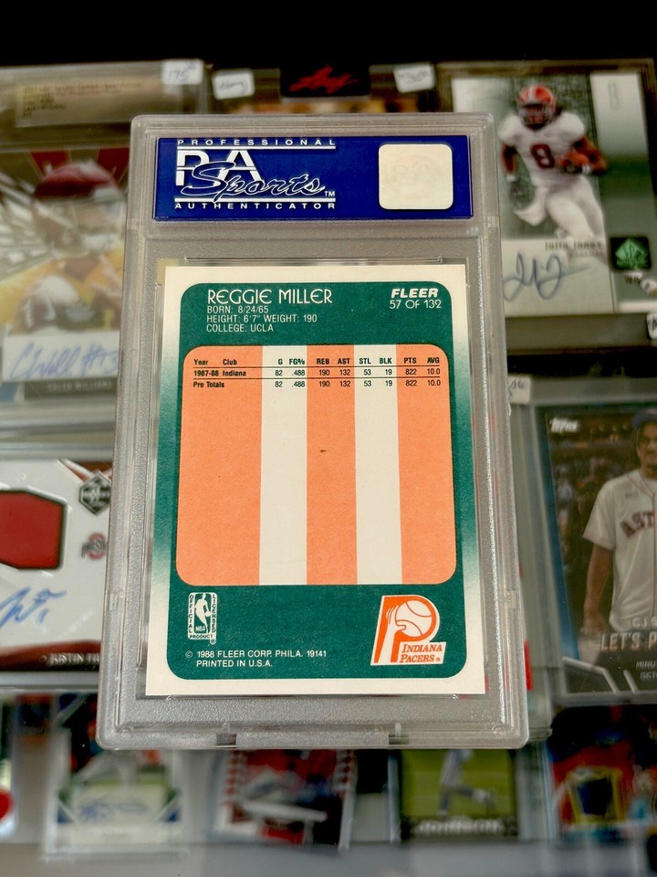 1988-89 Fleer Reggie Miller Rookie Card RC #57 PSA 9 Indiana Pacers ...