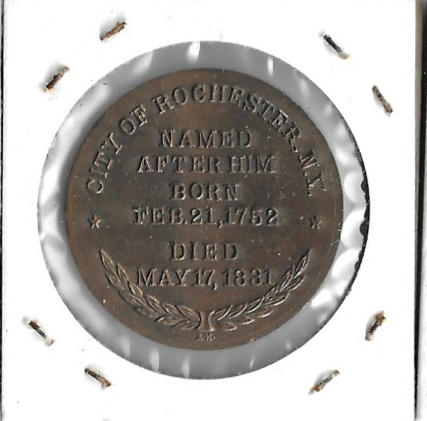 COL. NATHANIEL ROCHESTER 1752-1831 NEW YORK CITY 1-1/4" BRONZE MEDAL | eBay