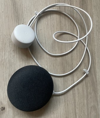 Google Home Mini Smart Speaker Model HOA-10395A Gray w/ Power Adapter ...
