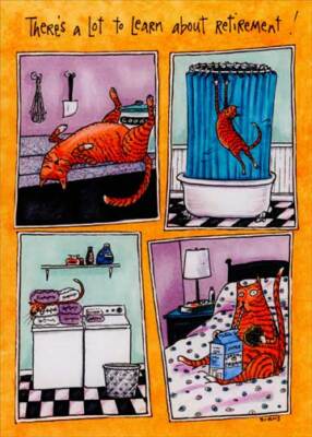 Retired Cat Funny Retirement Card - Greeting Card by Oatmeal Studios | eBay