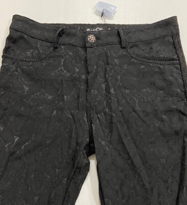 NWT Women's DarcChic Pants Size M (measures 32x31.5) Black Paisley ...
