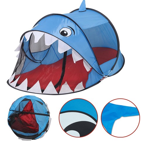 Kids Playhouse Safe House Play Tent Pop Up Shark Shape Tent 180*85 ...