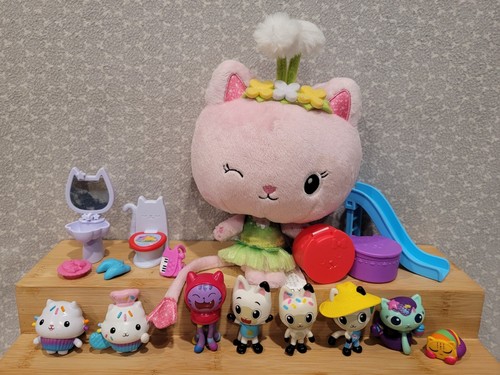 Gabbys Dollhouse Fairy Plush Cupcake Mermaid Pandy Paws DJ Pillow Cat ...