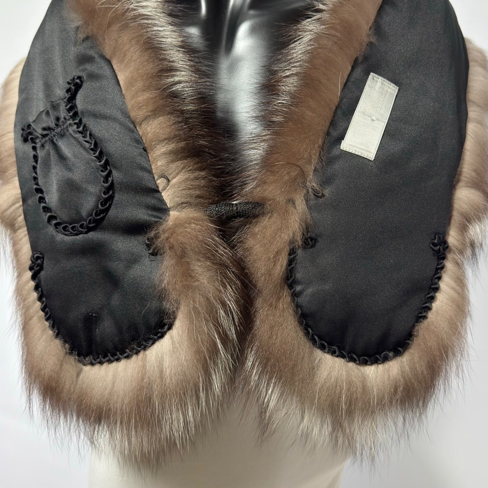 SAGA FOX Silver Fox Real Fur Shawl Wrap Stole Women Luxury Timeless ...