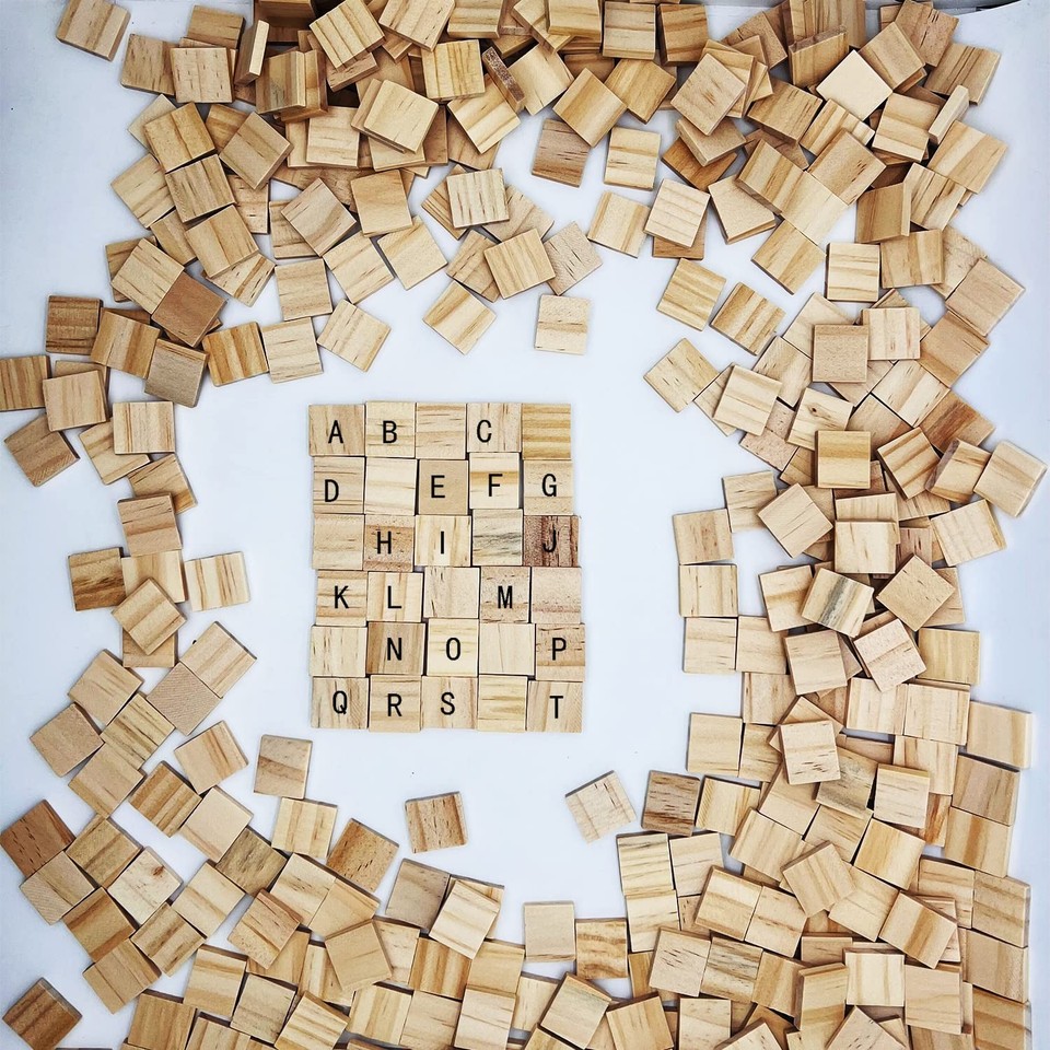 300 Pcs Wood Blank Letter Tiles Wooden Scrabble Tiles for DIY Craft | eBay