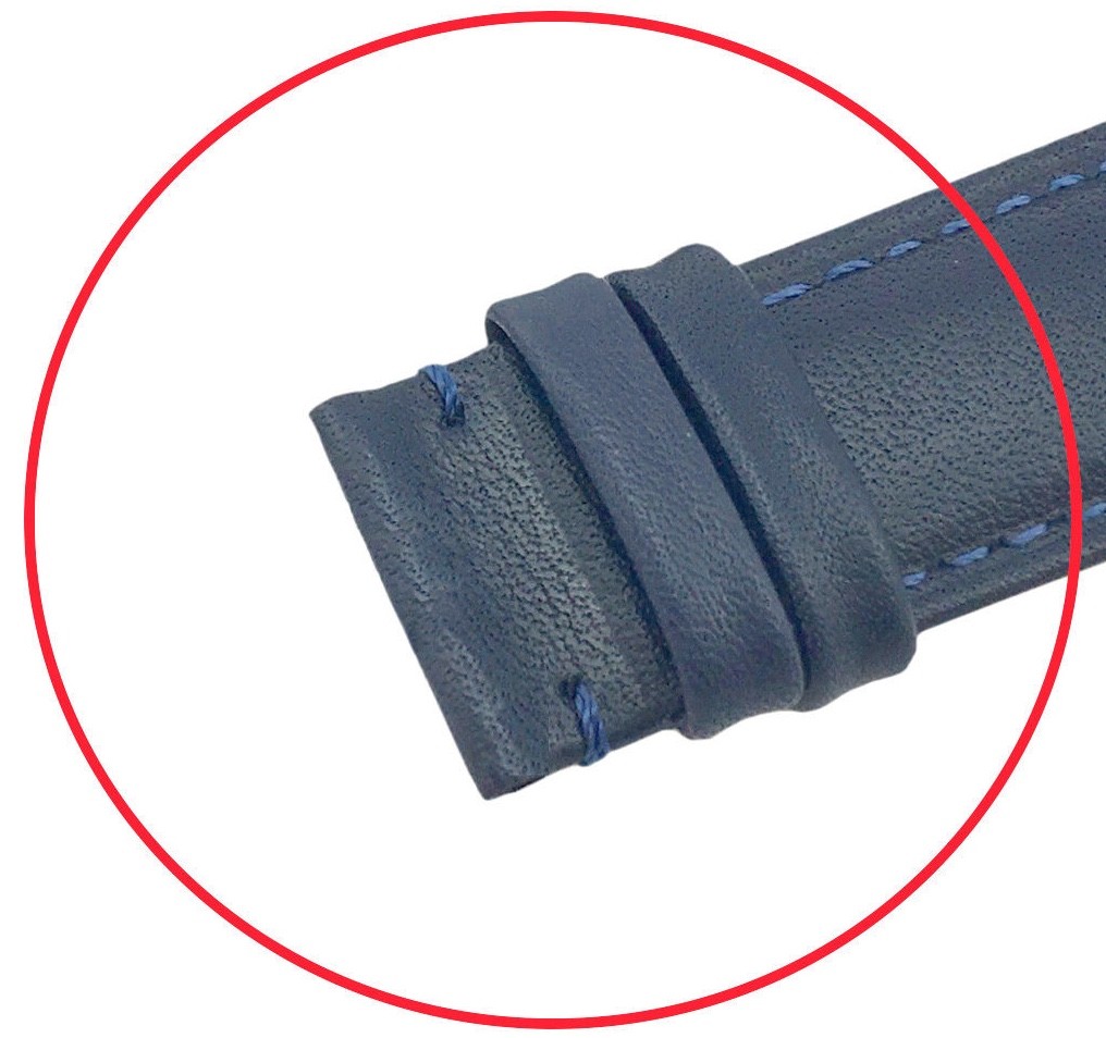 Navy Blue Genuine Leather Strap/Band fit FOSSIL Watch Clasp 18 19 20 21 ...