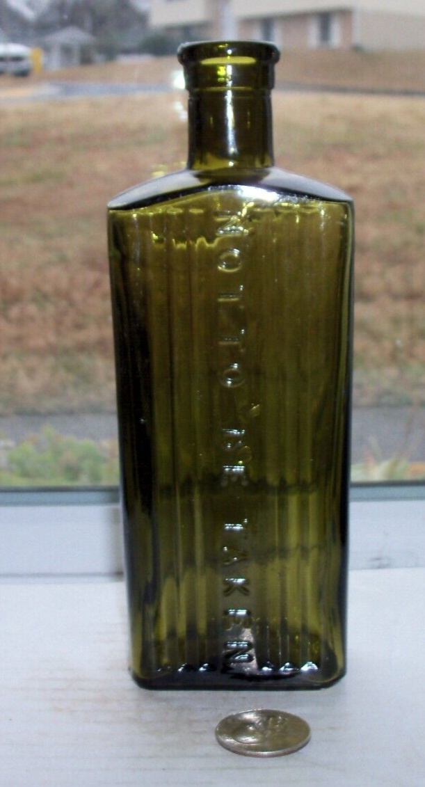 STUNNING LARGE DARK OLIVE GREEN RARE POISON EMBOSSED, NOT TO BE TAKEN ...