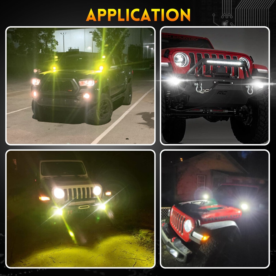 10x 3Inch 80W LED Cube Pods Amber Off Road Driving Light Spot Work ...