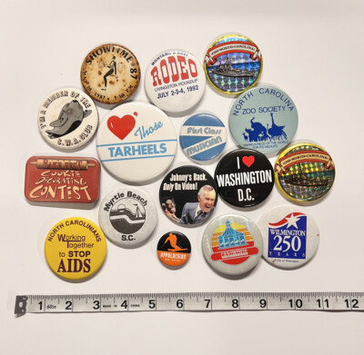 Lot of 16 Mixed LOT Political, Historical, Souvenir Pins, Pinback ...