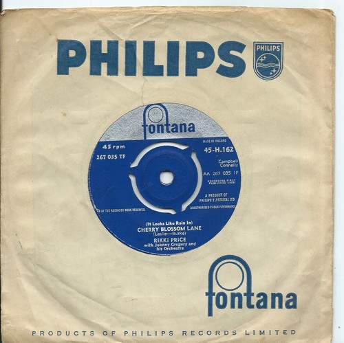 Rikki Price:(It Looks Like Rain In) Cherry Blossom Lane/Tom Dooley:UK ...