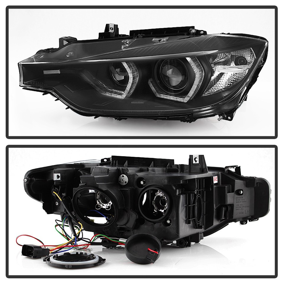 Black [F32 Style] 2012-2015 BMW F30 3-Series Sedan LED DRL Projector ...