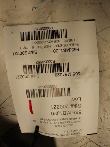 2020 Mercedes Benz GLC300 X253 Rear Left Inner Fender Liner A2536900530 ...